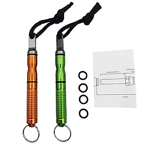 2-Pack Compact Fire Starter Sticks Scraper Striker Waterproof Fire Steel Strikes Survival Ferro Rod Flint Fire Steel Spark Magnesium Rod for EDC, Emergency Survival Kits,Camping,Hiking(Green+Orange)
