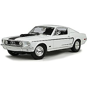 Maisto 1968 Ford Mustang GT Cobra Jet Hard Top 1/18 Scale Diecast Model Vehicle Blue