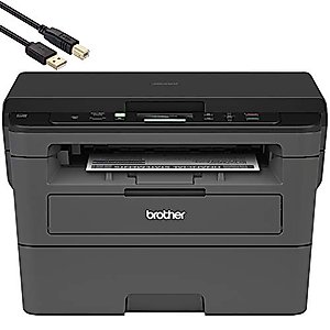 Brother Compact Monochrome Laser Wireless All-in-One Printer HL L239 Series for Business Office - Flatbed Print Copy Scan - 32ppm Print Speed, Duplex Two-Sided Printing, 250-Sheet, USB Printer Cable
