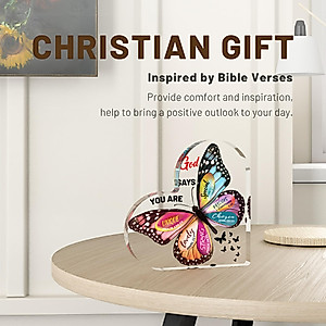 Christian Gifts for Women Birthday, Butterfly Inspirational Gifts for Friends, Religious Spiritual Gifts for Her Mom Girl Female Coworker Sister Christian Home Decorative Signs