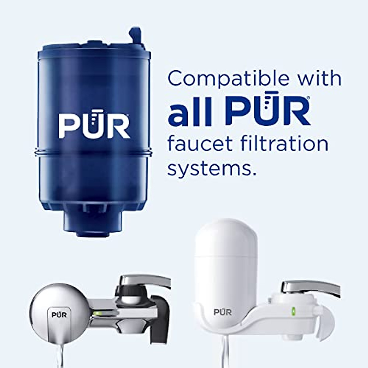 PUR PLUS Faucet Mount Replacement Filter 4-Pack, Genuine PUR Filter, 3-in-1 Powerful, Natural Mineral Filtration, Lead Removal, 1-Year Value, Blue (RF99994)