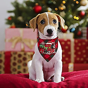 Dog Bandanas - 2 Pack | Christmas Classic Buffalo Plaid Pattern | Premium Durable Pure Cotton | Pets Scarf Triangle Bibs Kerchief Bandana | Adjustable Fit & Suitable Dogs Cats