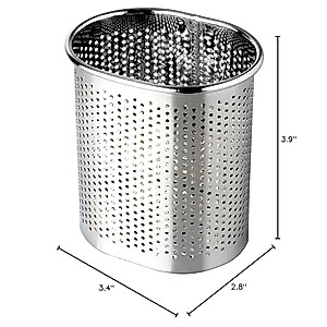 Stainless Steel Cutlery Utensil Holder (Small Oval) Chopsticks Holder for Dishwasher