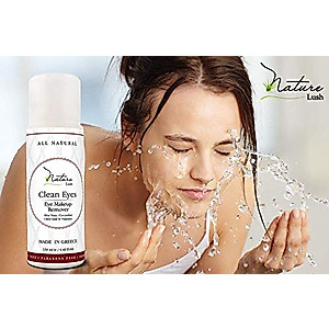Nature Lush The Best Natural Eye & Face Makeup Remover - Oil Free - Rich Vitamins - Non Irritating – No Hazardous Chemicals - “Clean Eyes Made In Greece 4.4 oz