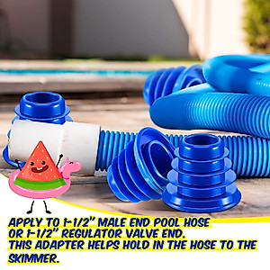 Fabbay 4 Pieces Pool Cleaner Skimmer Cone Adapter Pool Cleaner Valve Cuff Compatible with Zodiac Baracuda Valve Cuff W70263 W63900, Pentair Kreepy Krauly K121110, 1-1/2 Inch and 2 Inch Hose Cone