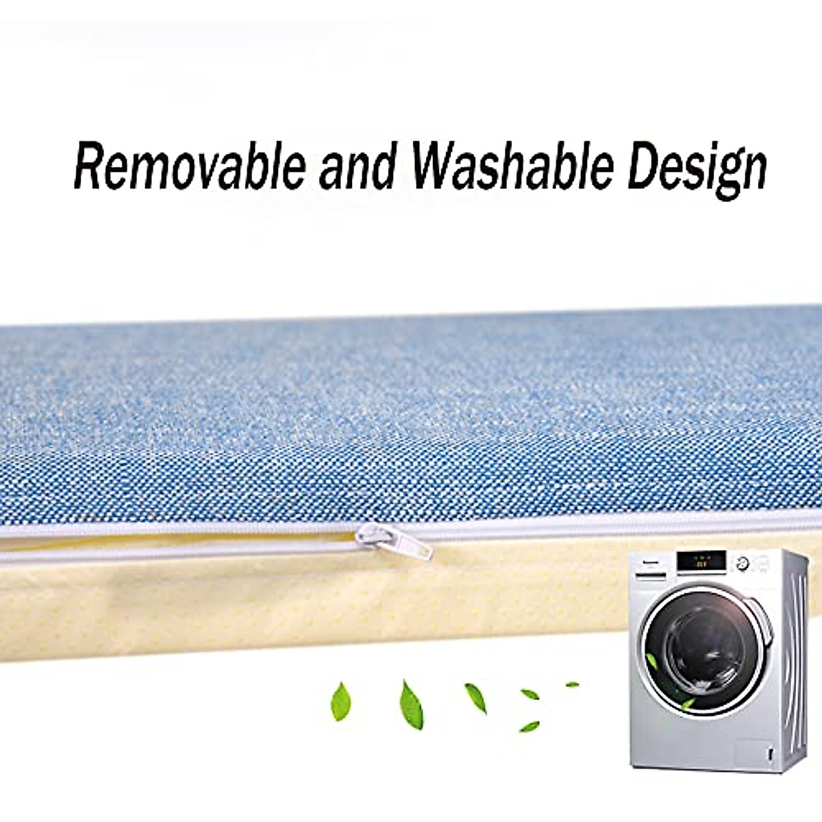 FAJIAYI 5cm Thick Bench Cushion for Indoor Outdoor Furniture 2 3 Seats Long Garden Chair Cushion Patio Bench Swing Cushion Mat for Wooden Bench Cushion, 60x30x5cm, Gray-2