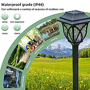 NOMMTHY 6 Pack Solar Outdoor Pathway Lights, Color Changing, IP65 Waterproof Solar Garden Lights, Dusk to Dawn Auto On/Off Solar Torch Light for Walkway, Backyard, Lawn, Yard and Driveway