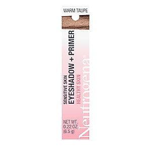 Neutrogena Sensitive Skin Eyeshadow + Primer, a Longwearing, 2-in-1 Metallic Eyeshadow for Sensitive Skin with Pro-Vitamin B5, Lightweight Cream-to-Powder Formula, Warm Taupe, 0.22 oz
