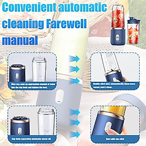 Portable Blender Powerful Personal Blender 400ml Capacity Travel Blender 6 Cutter Portable Juicer Blender with 1 Water Bottle USB Rechargeable Blender for Smoothies 1 Portable Blender