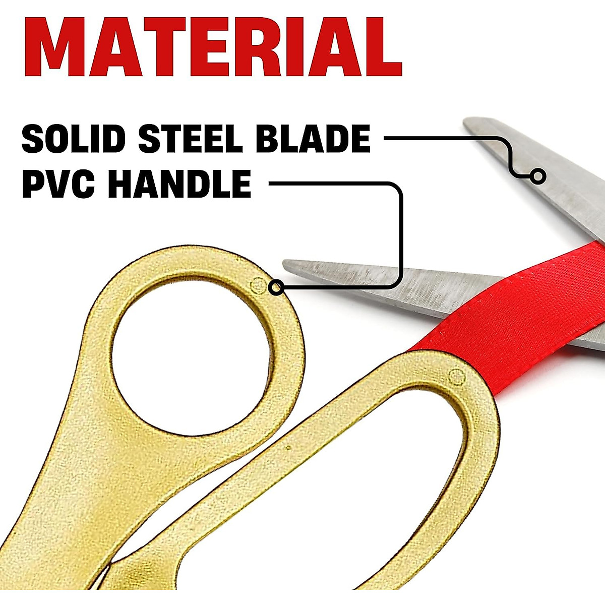 20" Gold Scissors for Grand Opening – Gold Giants Ribbon Cutting Scissors for Special Events Inaugurations and Ceremonies Giant Scissors for Ribbon Cutting Ceremony Heavy Duty Scissors