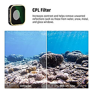 NEEWER ND Filter Set Compatible with GoPro Hero 12 11 10 9 Black, 6 Pack (CPL/ND8/ND16/ND32/ND64/ND1000) Hero 9 10 11 Action Camera Accessory Neutral Density Polarizer Lens Filter (Gold Frame)