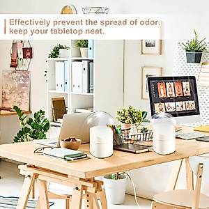 Kittmip 2 Pcs Mini White Desk Trash Garbage Can with Lid and 360 Pcs Trash Bags White 0.5 Gallon Tiny Countertop Waste Basket Desktop Trash Bin for Bathroom Kitchen Table Office