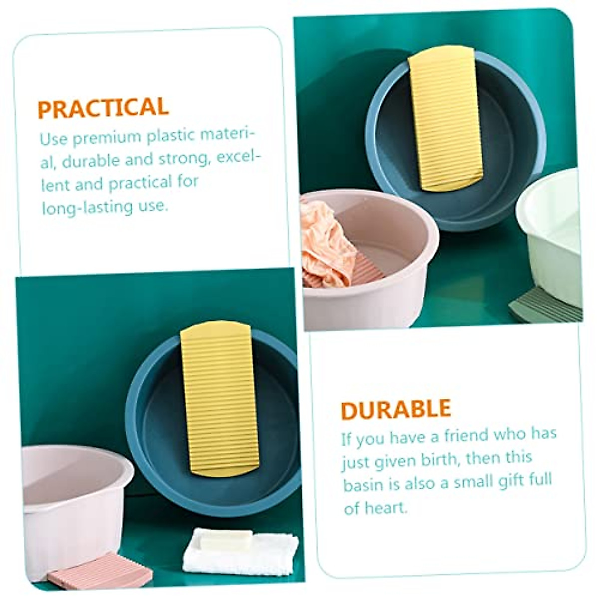 Veemoon 1 Set Baby Suits Plastic Tubs Baby Kit A Washboard Tub Small Washboard Laundry Basin with Washboard Washbasin Newborn Washing Supplies Washboard for Hand Washing Baby Clothes Sink