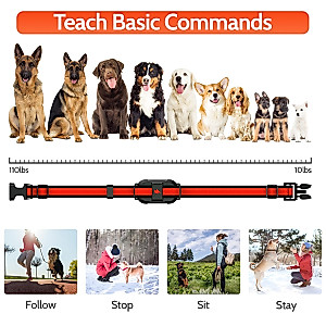 DogStop Dog Training Collar Electric Dog Collar with 4 Training Modes and Rechargeable Remote Waterproof Range 3300Ft for Small Medium Large Dogs(Red)