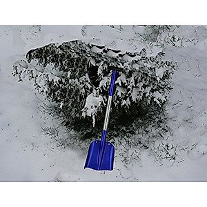 MQUMSA Portable Colorful Telescopic Aluminum Car Adjustable Extended Edition Snow Shovel (Blue + Silver)