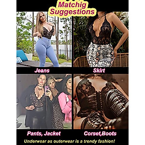 Avidlove Womens Sexy Lingerie Deep V-Neck Lace Bodysuit Bridal Naugthy Teddy Lingerie Body Suits Tops Outfits Black S