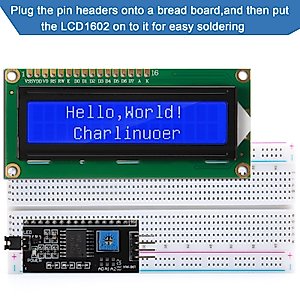Frienda 4 Pieces IIC/ I2C/ TWI LCD 1602 16x2 Serial Interface Adapter and 16x2 1602 LCD Module Display Blue Backlight Compatible with Arduino R3 MEGA2560 (Blue)