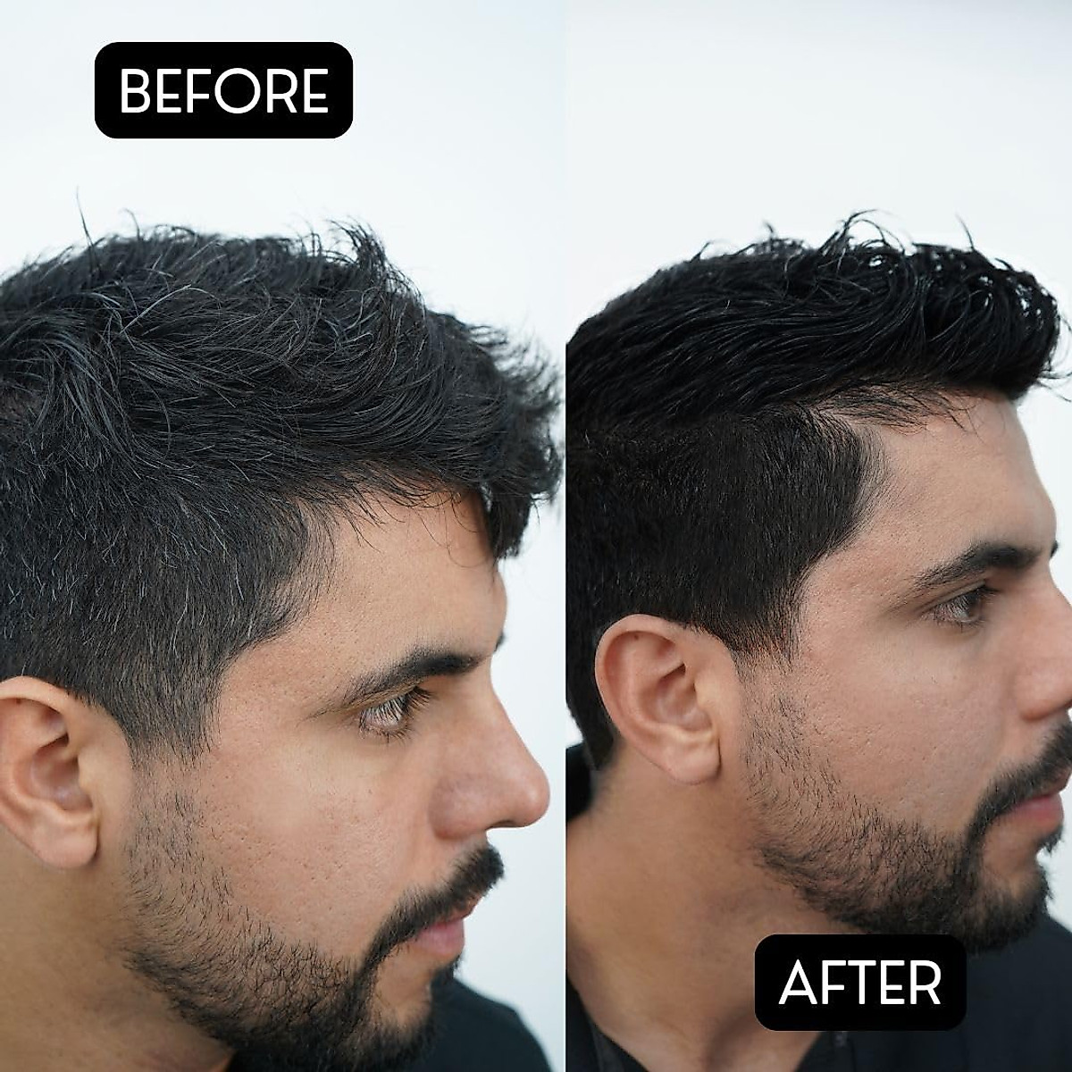 Rolda Black Pomade - Medium Hold With Radiant Shine - Grey Hair Coverage - Water-Based, All-Day, Flake-Free Formula