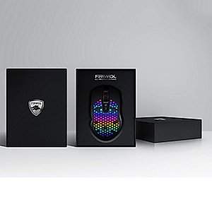 Lightweight Gaming Mouse, Honeycomb USB Wired Mouse with Backlight, 4000 DPI, RGB Computer Gaming Mouse for Mac, Laptop, PC (Black)