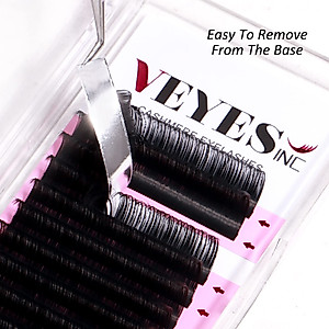 VEYES INC Cashmere Volume Lash Extensions C CC D DD LD L B J M Curl 0.03-0.20 thickness, Super Matte Black Individual Eyelashes Tray, Professional Supplies for Lash Techs (0.05 CC 12mm)