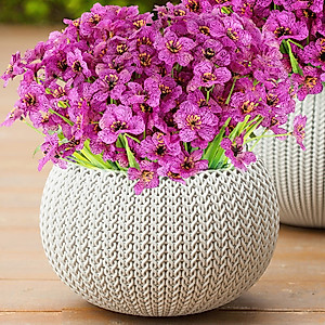 Avicill Artificial Flowers Outdoor 12 Bundles UV Resistant Fake Flowers for Outside No Fade Faux Plastic Greenery Shrubs Garden Porch Window Box Decorating, Purple