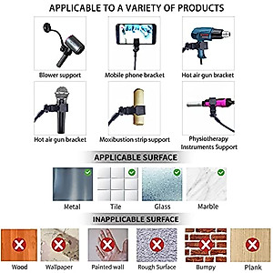 Linkidea Hair Dryer Holder, 360 Degree Rotating Lazy Hair Dryer Stand with Suction Cup, Hand Free Blow Dryer Holder for Mirror and Ceramic Tile