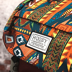 HOOEY Topper 30 Liter School Hiking Backpack Rain Cover Hat Strap Laptop Sleeve Drawstring Closure (Burgundy/Black/Grey)