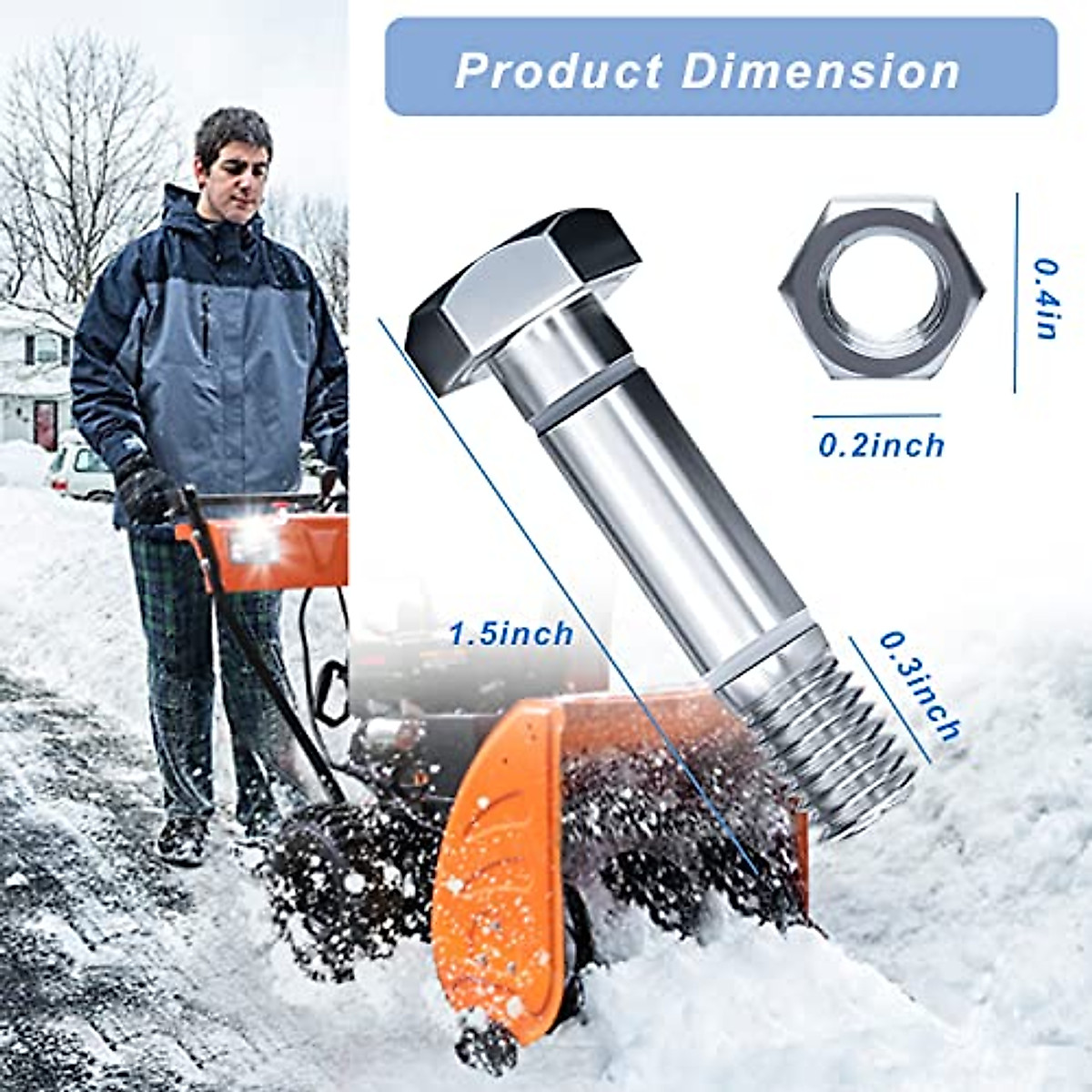 303160355P Snowblowers Shear Pins Compatible with Powersmart 𝐏𝐚𝐜𝐤 𝐨𝐟 𝟓 Two-Stage Snowblowers Parts Shear Pins