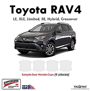 YelloPro Custom Fit Door Handle Cup 3M Scotchgard Anti Scratch Clear Paint Protector Film Sheet Guard Self Healing PPF Cover Sticker Kit for 2016 2017 2018 Toyota RAV4 Crossover