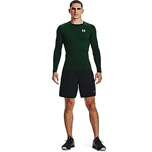 Under Armour Men's Armour HeatGear Compression Long-Sleeve T-Shirt , Forest Green (301)/White, Large