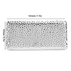 Hammered Tray, Exquisite Elegant Odorless Rectangular Stainless Steel Tray Decoration for Bathroom (Silver)
