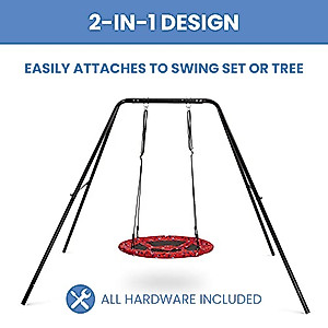 Disney Mickey Mouse 40-Inch Saucer Swing for Kids by Delta Children – Attaches to Swing Sets or Trees – Includes All Necessary Hanging Hardware & Rope