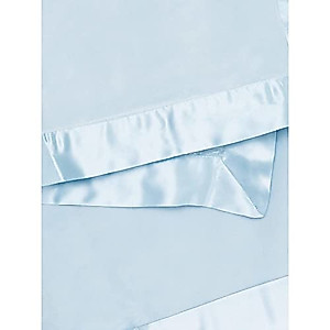 Little Giraffe Baby Blanket - Velvet Soft Blanket with Satin Trim - Baby Stroller Blanket - Newborn Baby Essentials & Baby Gifts - 29x35" - Blue