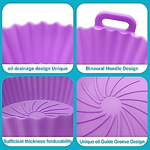 3Pack Silicone Air Fryer Liners,6.5inch Air Fryer Silicone Pot,Air Fryer Silicone Baking Tray Easy Cleaning,Reusable Air Fryer Pot Air Fryer Inserts For Oven Microwave Crockpot Liner Accessories