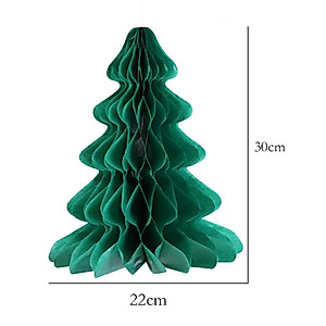 Amosfun 2pcs Christmas Tree Honeycomb Xmas Hanging Ornaments for Christmas Party Decoration