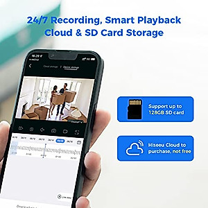 Hiseeu Security Camera Wireless Outdoor, 5MP Color Night Vision WiFi Surveillance Camera Pan/Tilt with Motion Detection/Siren/Light Alarm, 2-Way Audio, IP66 Weatherproof, Work with Echo Show