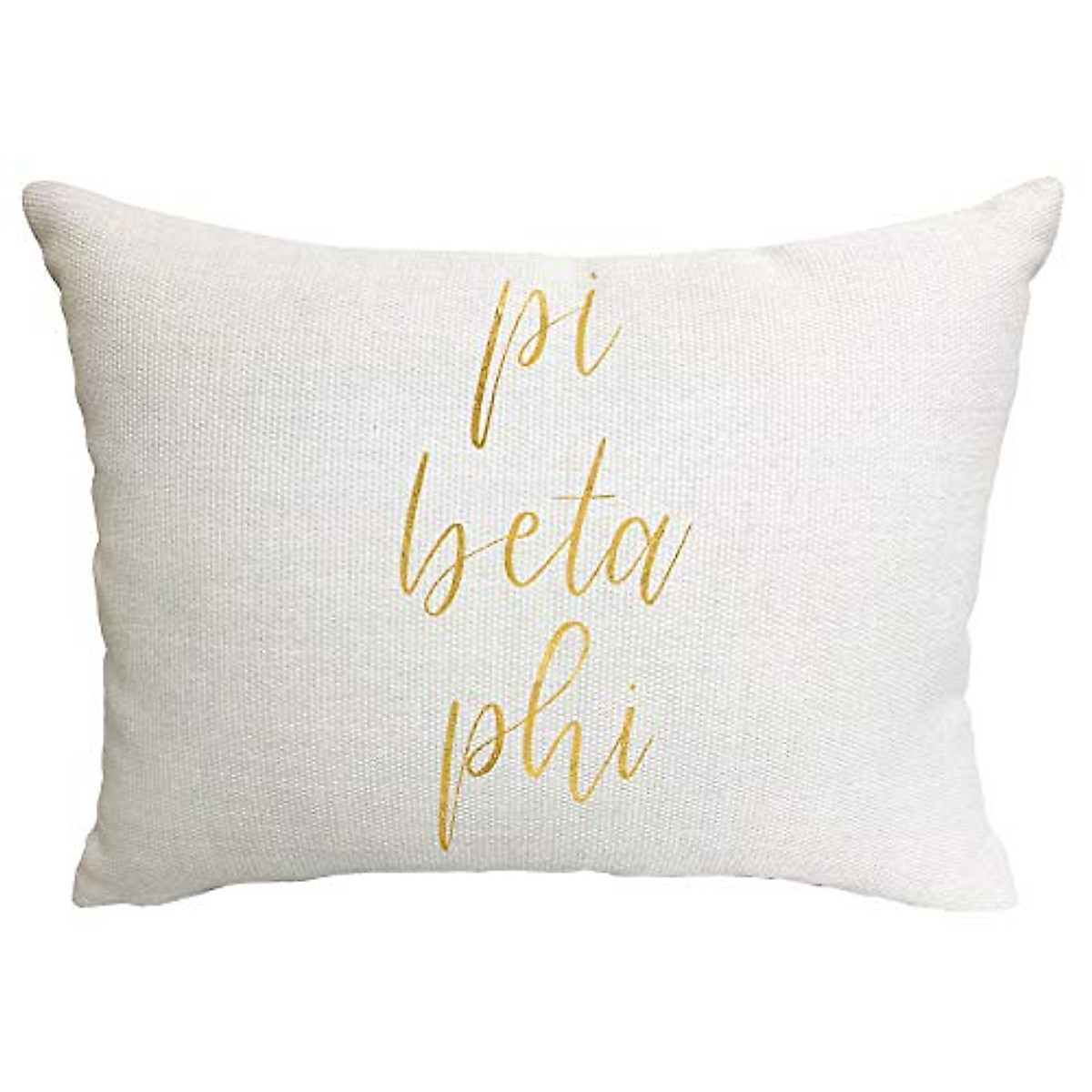 Sorority Shop Pi Beta Phi Pillow – Gold Script Design, 12" x 16" Lumbar Pillow Sorority