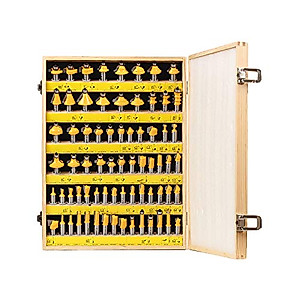 YONICO 70 Piece Set Router Bits 1/2 Shank- Tungsten Carbide Router Bit Set | Professional Wood Router Bits 17702