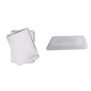 Nordic Ware Natural Aluminum Commercial Baker's Half Sheet, 2-Pack + Nordic Ware Half Sheet Cover (13 by 18 Inch, Clear)