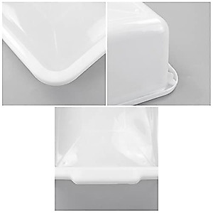 Gloreen 4-Pack Commercial Bus Tubs, 8 L, White Wash Basin Plastic Dish Pan