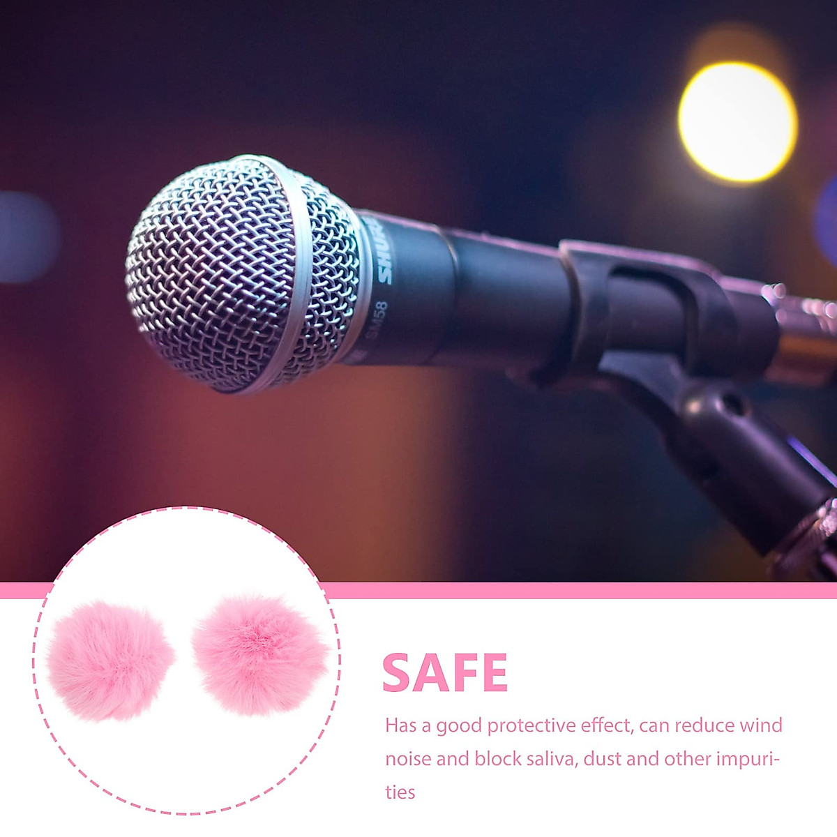 Vaguelly 2pcs Microphone Furry Windscreen Furry Microphone Cover for Headset Pink Microphone Sleeve Mic Cover Replacement Microphone Shield Protection for Microphone Accessories Pink