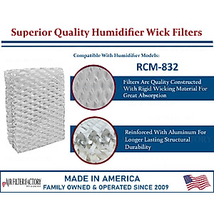 Air Filter Factory Replacement For ReliOn RCM-832 Humidifier Wick Filters 2-Pack