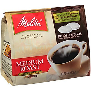 Melitta Coffee Pods, Medium Roast, 18 Count (Pack of 6) 108 Total Pods