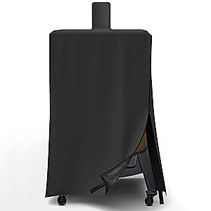 SHINESTAR Upgraded Vertical Pellet Smoker Cover for Pit Boss 4/5-Series, PBV4PS1, PBV5PW1, PBV4PS2, Durable & Waterproof, Special Zipper Design, Black