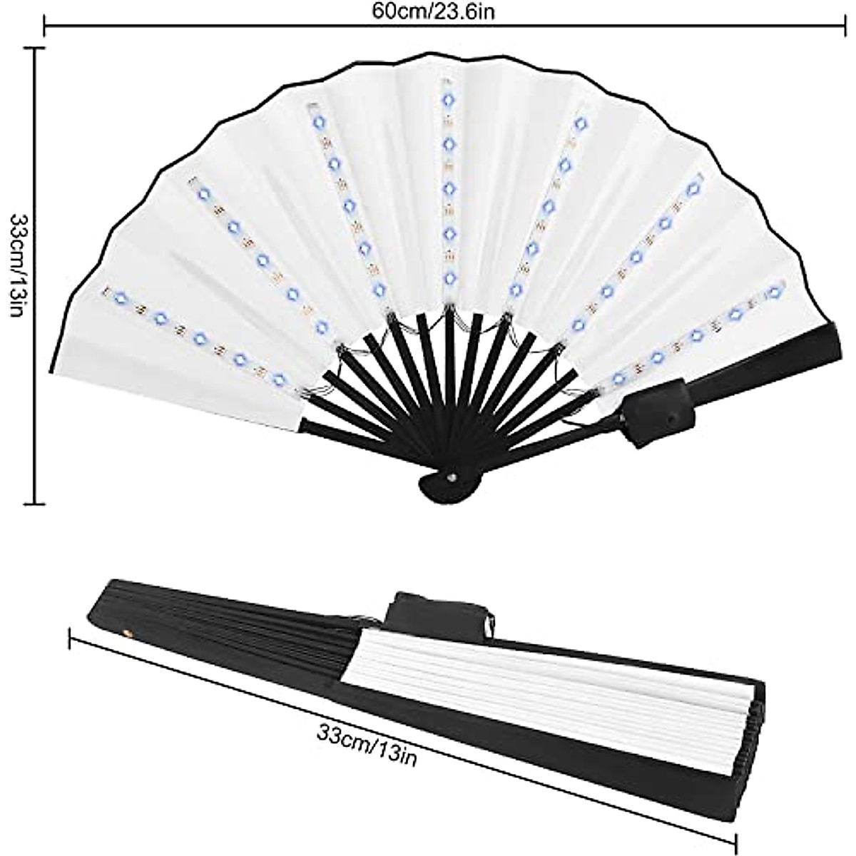 LATROVALE LED Folding Fan for Stage & Parties | Light Up Hand Fan