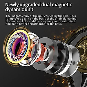 KZ Edx Ultra Upgraded Dynamic in-Ear Wired Earbuds Headset HiFi Music Bassy IEMs Stereo Sound Earphones/Headphones (with Mic, Edx-Ultra)