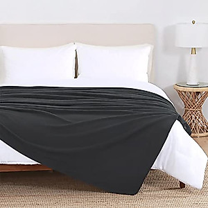 Polar Fleece Blankets for Bed - Twin Size Thermal Lightweight Spread - Soft Brushed Material - All Season Plush Throw Blankets/Pet Blankets - 56’’ x 92’’ - Dark Grey