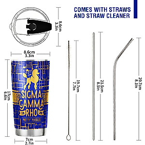 BBGreek Sigma Gamma Rho Sorority Paraphernalia - Official Vendor - 20 oz Stainless Steel Insulated Tumbler - Tile Design