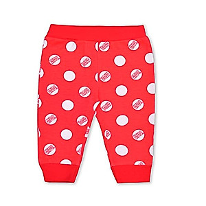 Hello Kitty Baby Girls 2 Piece Red Polka Dot Print Creeper, Pants, and Hat with Ears 3 Piece Set for Newborn and Infants