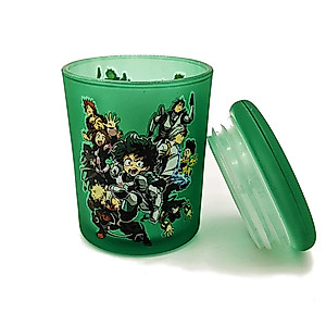 JUST FUNKY My Hero Academia Collector Edition Container | Frosted Glass Container Class-1A Rubber Seal Jar | MHA | Anime Food Container | Home Deco | Offical Licensed